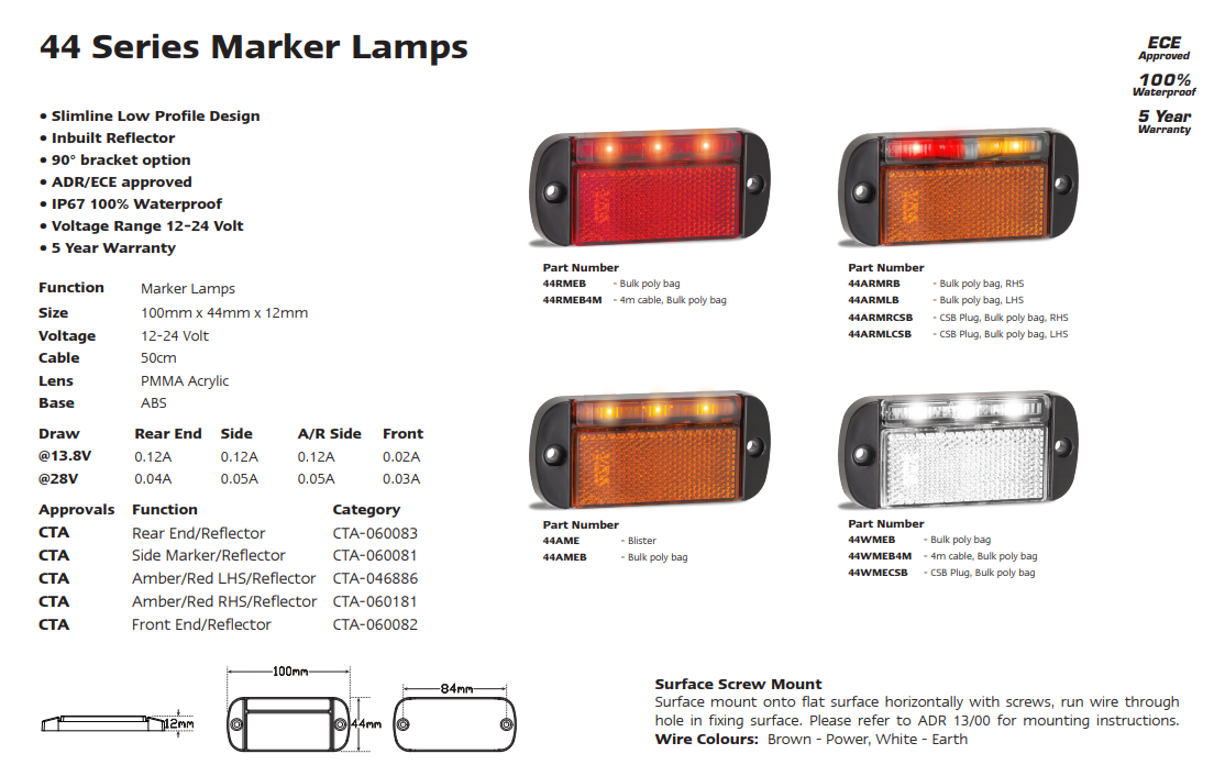 44 Series Marker Red Light with Reflector Blister Pack 44RME – Decked ...