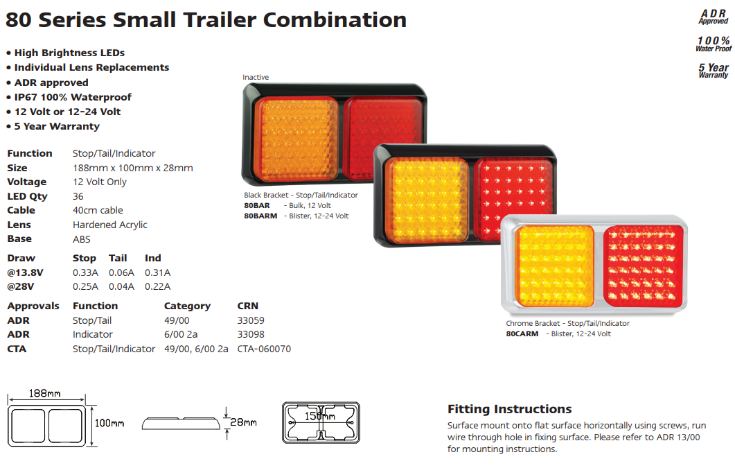 80 Series Double Combination Light LED Autolamps – Decked Out Auto ...