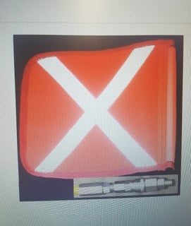 Pole with Flag and Fluro Cross - Snap on Fitting – Decked Out Auto ...